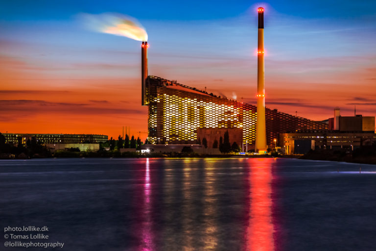 Copenhill Power Plant under Noctilucent Clouds after sunset on 26-07-2018